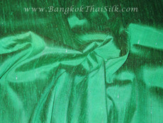 Emerald Green & Gold Silk Shantung Cherry Blossom Brocade - Bangkok Thai Silk