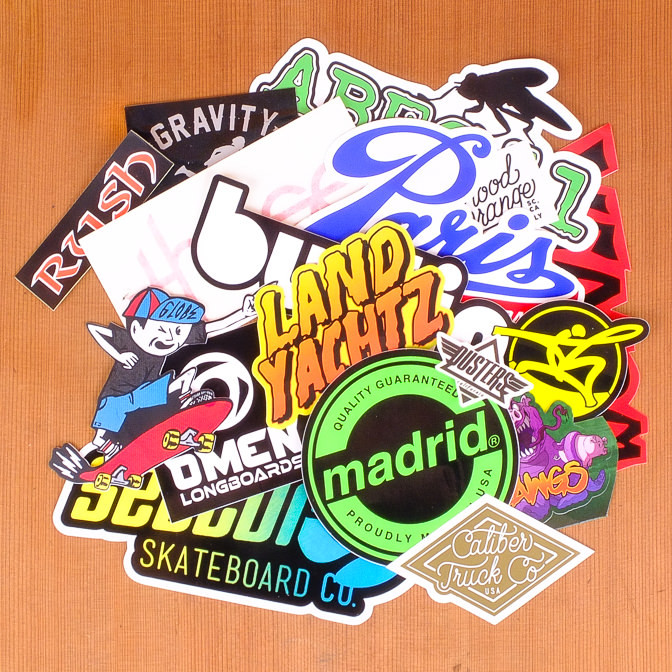 10 Sticker Pack Assorted - The Longboard Store