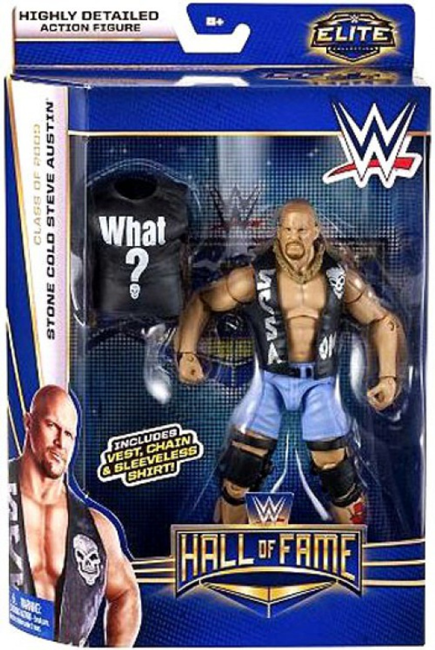 WWE Wrestling Elite Hall of Fame Stone Cold Steve Austin Exclusive 6 Action Figure Vest, Chain ...