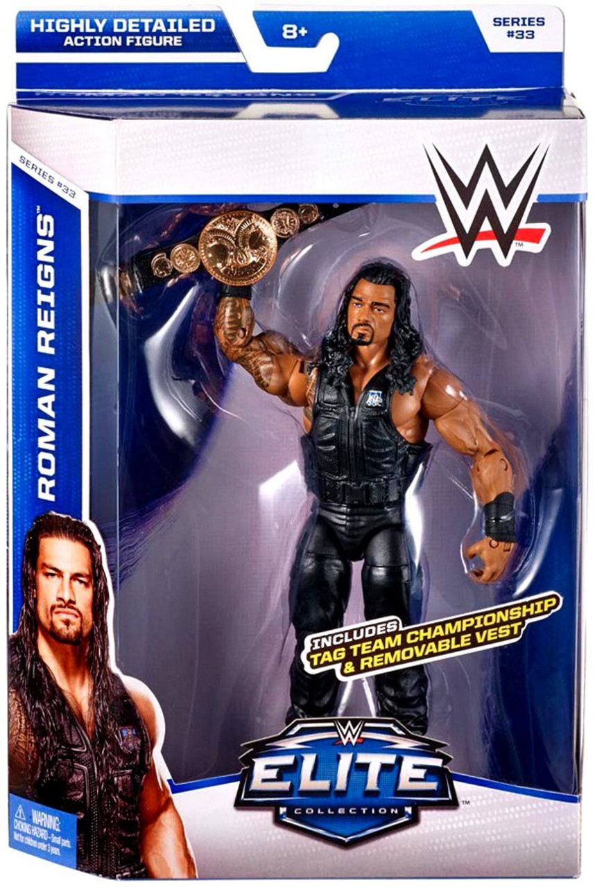 WWE Wrestling Elite Series 33 Roman Reigns 6 Action Figure Tag Team Championship Removable Vest ...