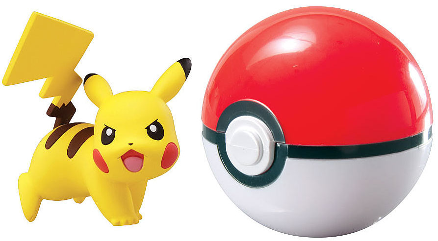 Pokemon Clip n Carry Pokeball Pikachu with Poke Ball Figure Set Tomy ...