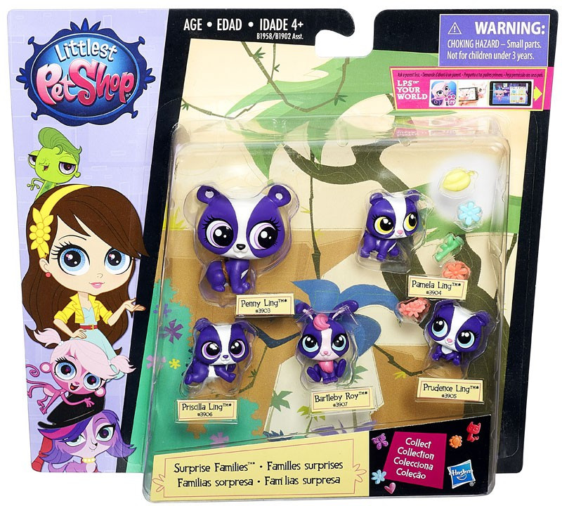 Littlest Pet Shop Surprise Families Pandas Mini Pet 5-Pack Hasbro Toys ...