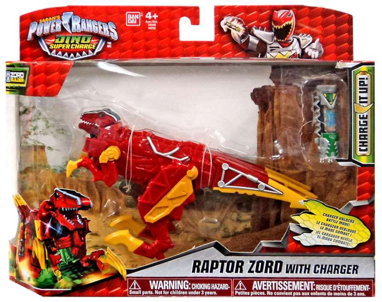 Power Rangers Dino Super Charge Zord Builder Red Raptor Zord Action