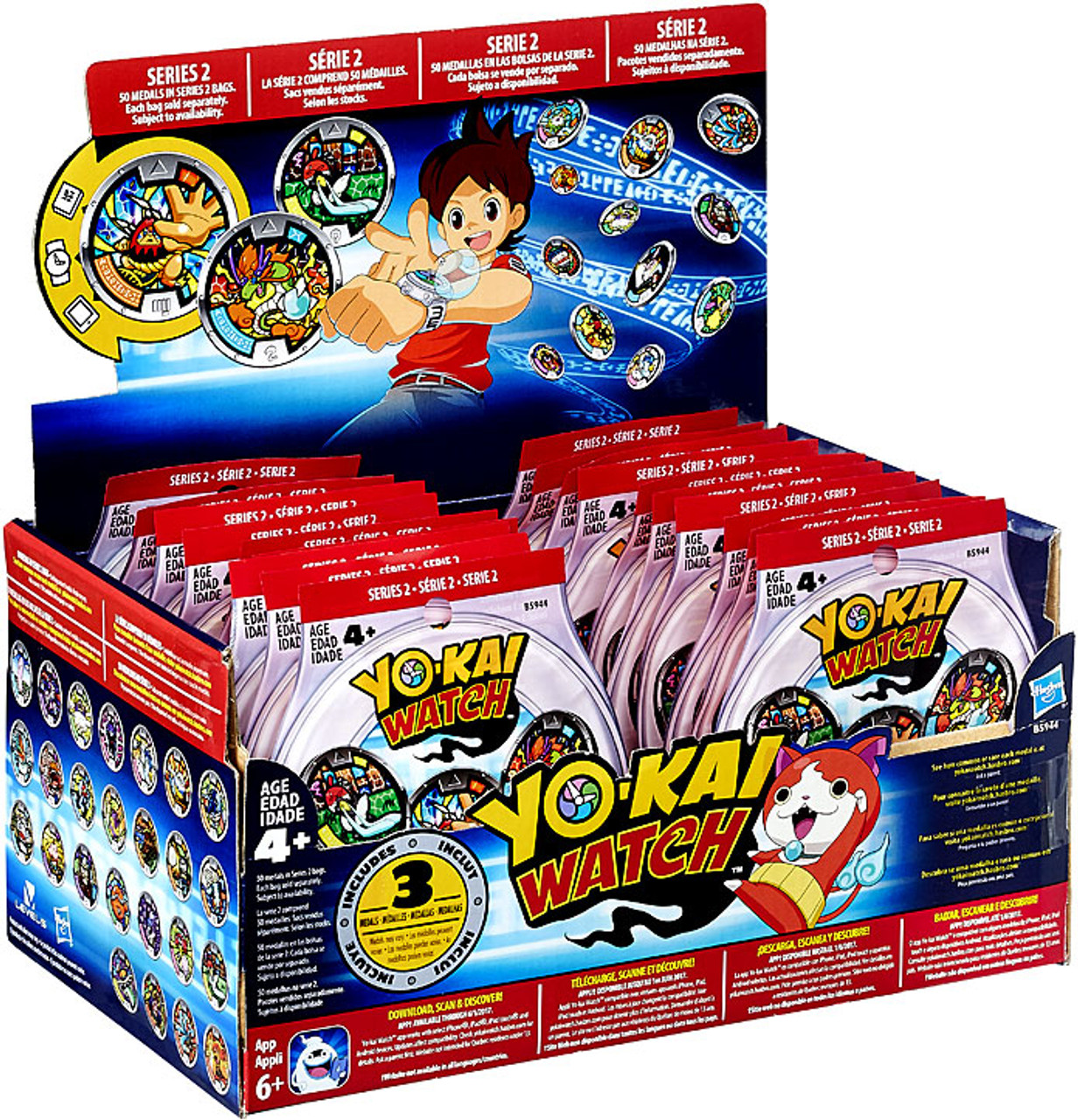 Yo Kai Watch Series 2 Yokai Medals Mystery Box 24 Packs Hasbro Toys