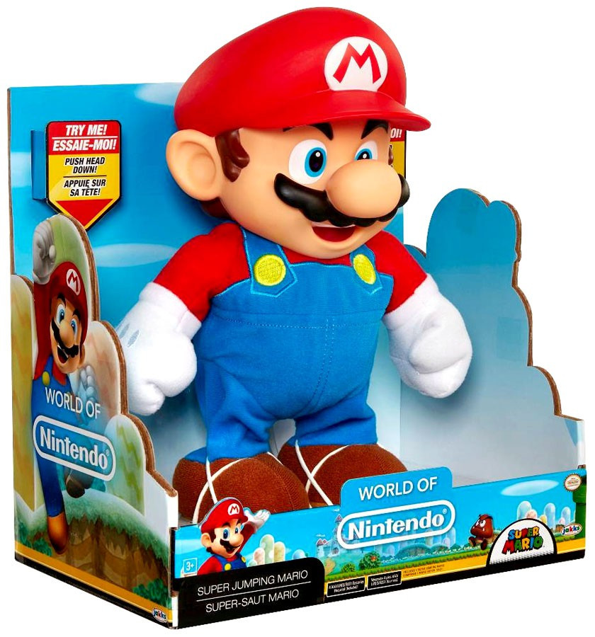 World of Nintendo Super Mario Super Jump Mario Deluxe Action Figure ...
