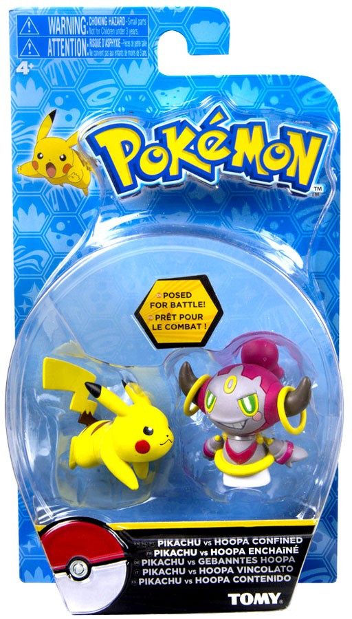 Pokemon Action Pose Pikachu Hoopa Confined 2 Mini Figure 2-Pack TOMY ...