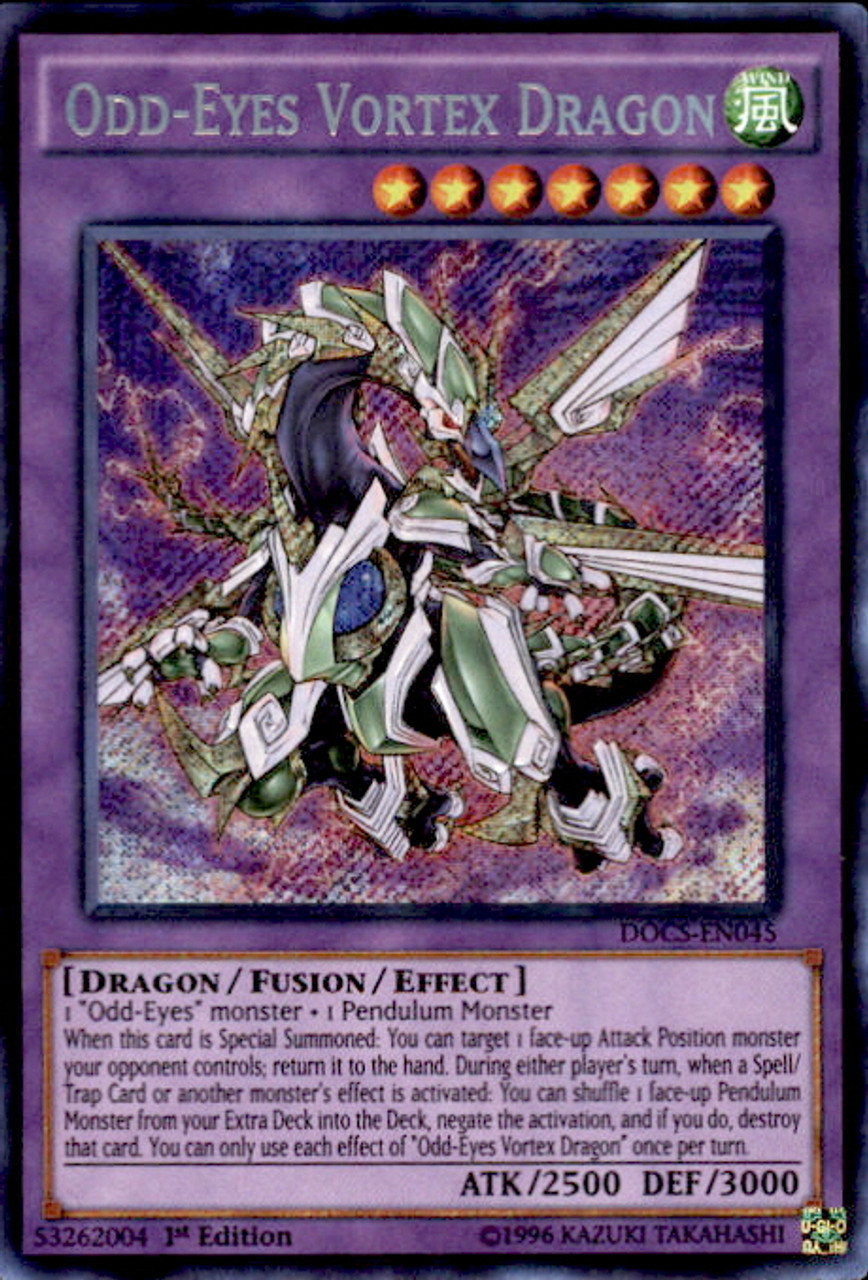 YuGiOh Dimension of Chaos Single Card Secret Rare Odd-Eyes Vortex Dragon DOCS-EN045 - ToyWiz