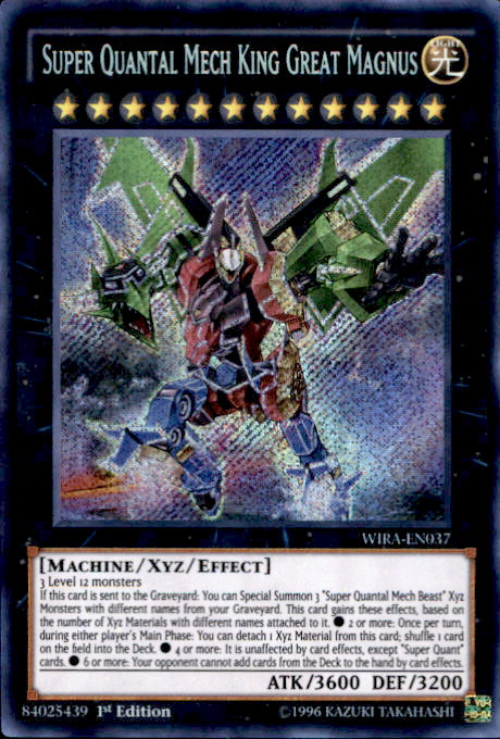 YuGiOh Wing Raiders Single Card Secret Rare Super Quantal Mech King ...