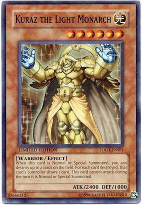 YuGiOh GX Light of Destruction Special Edition Single Card Super Rare Kuraz the Light Monarch ...