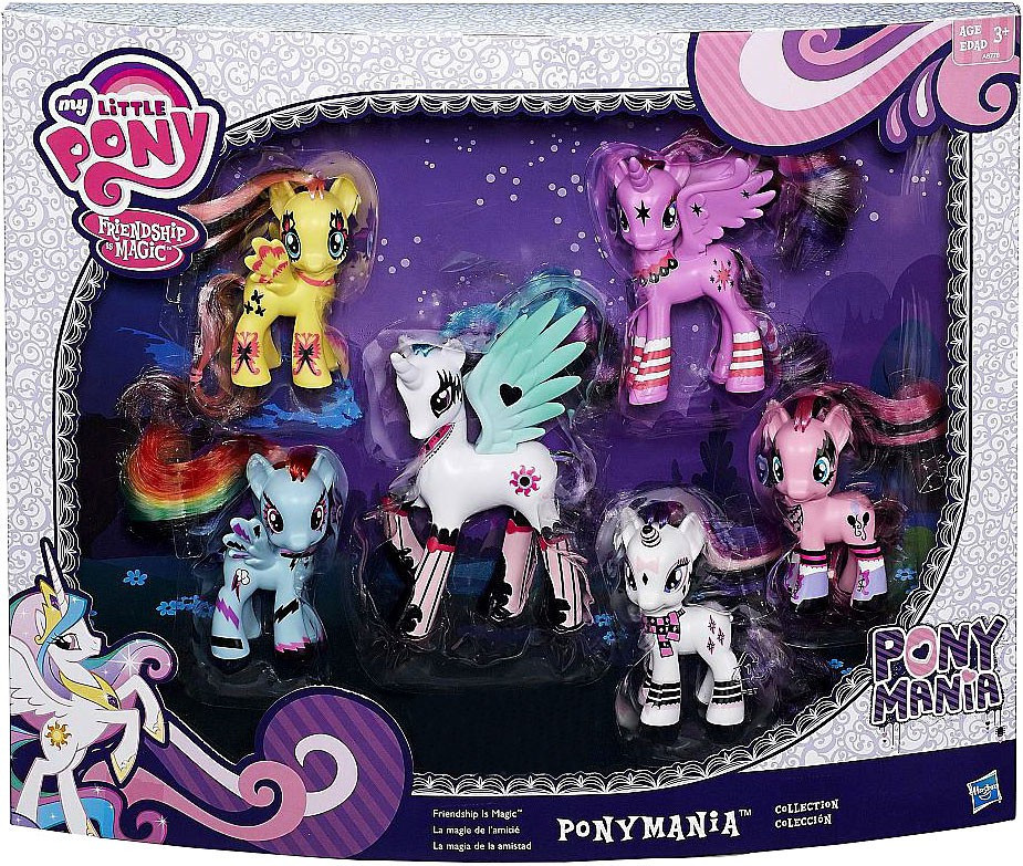 My Little Pony Ponymania Collection Exclusive 3 Figure 6-Pack Hasbro ...