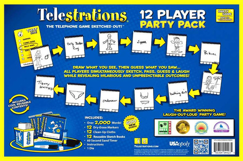 Telestrations Telestrations Board Game 12 Player Party Pack USAopoly ...