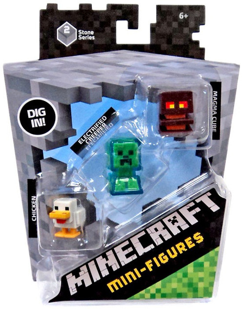 Minecraft Stone Series 2 Chicken, Electrified Creeper Magma Cube Mini ...