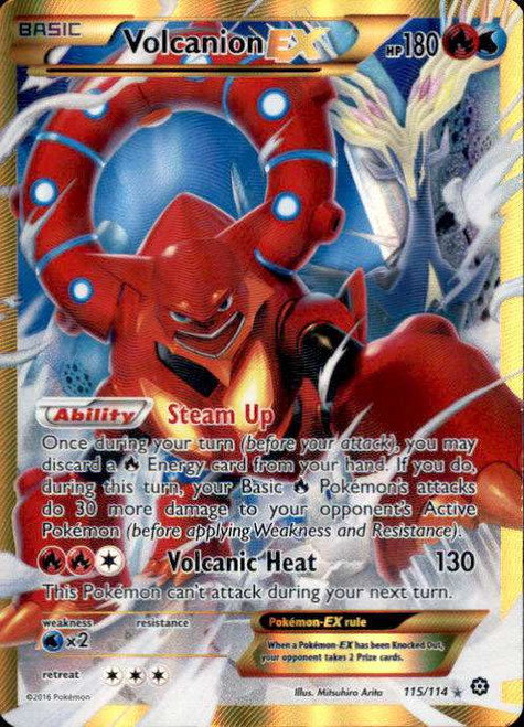 Pokemon X Y Steam Siege Single Card Secret Rare Holo EX Volcanion-EX 115 - ToyWiz