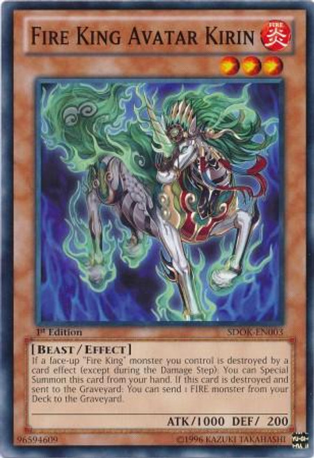 Yugioh Structure Deck Onslaught Of The Fire Kings Single Card Common Fire King Avatar Kirin Sdok