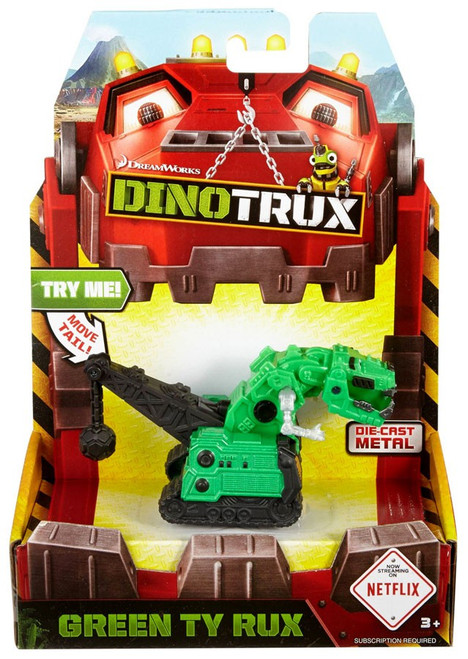Dinotrux Green Ty Rux Diecast Figure Mattel Toys - ToyWiz