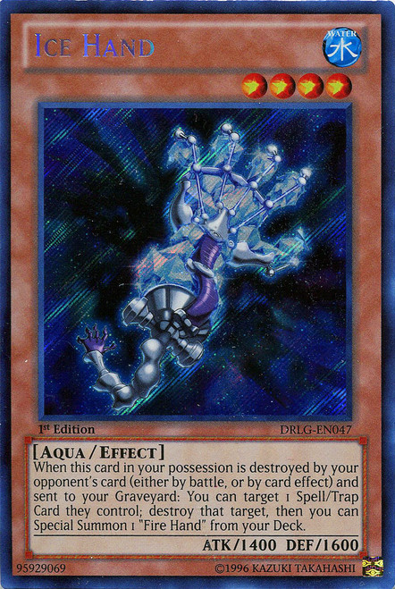 YuGiOh Dragons of Legend Single Card Secret Rare Ice Hand DRLG-EN047 ...