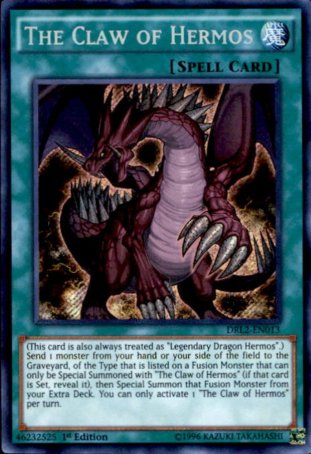 YuGiOh Dragons of Legend 2 Single Card Secret Rare The Claw of Hermos ...