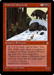 Magic The Gathering Ice Age Single Card Common Grizzled Wolverine - ToyWiz