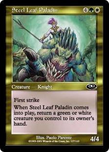 Magic The Gathering Planeshift Single Card Common Steel Leaf Paladin ...