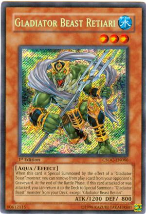 YuGiOh Crossroads of Chaos Single Card Secret Rare Gladiator Beast Retiari CSOC-EN086 - ToyWiz