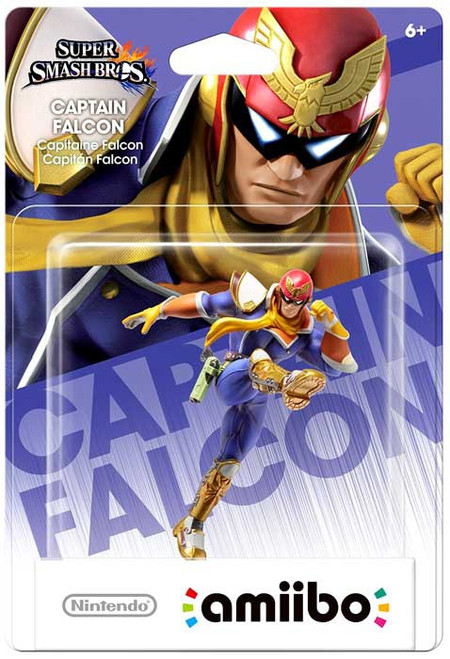 Nintendo Super Mario Super Smash Bros Amiibo Captain Falcon Mini Figure - ToyWiz