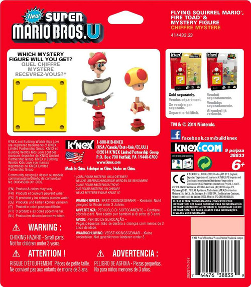 KNEX New Super Mario Bros U Flying Squirrel Mario, Fire Toad Mystery ...