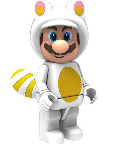 KNEX Super Mario White Tanooki Mario Minifigure Mario 3D Land Loose ...