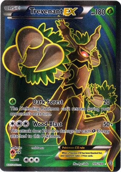 Pokemon X Y Primal Clash Single Card Ultra Rare Holo Full Art Trevenant ...