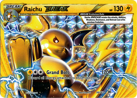 Pokemon X Y BREAKthrough Single Card Rare Holo BREAK Raichu BREAK 50 ...