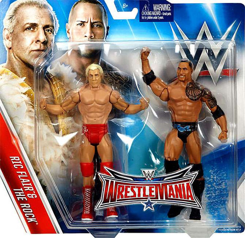 WWE Wrestling Wrestlemania 32 Ric Flair The Rock Action Figure 2-Pack Mattel Toys - ToyWiz