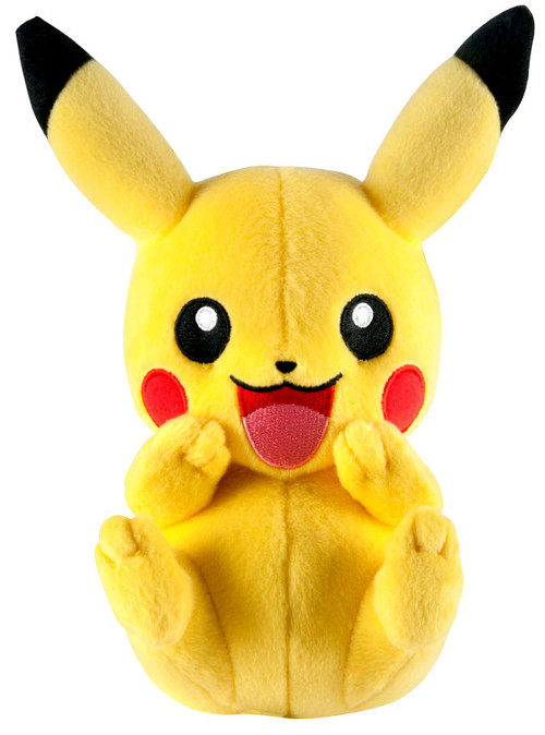 Pokemon Pikachu 8 Plush Sitting, Open Mouth, Hands on Cheeks Tomy - ToyWiz