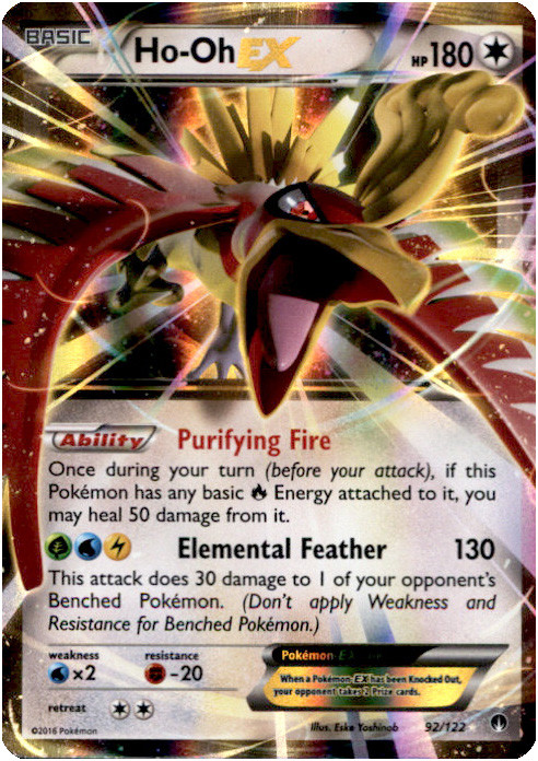 Pokemon X Y Breakpoint Single Card Ultra Rare Holo Ex Ho Oh Ex 92 Toywiz