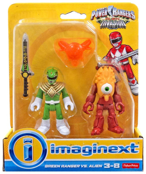 Power Rangers Alien Invasion Imaginext Green Ranger vs Alien Mini ...