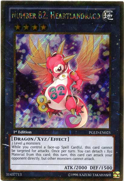 YuGiOh Premium Gold Single Card Gold Secret Rare Number 82 Heartlandraco PGLD-EN025 - ToyWiz