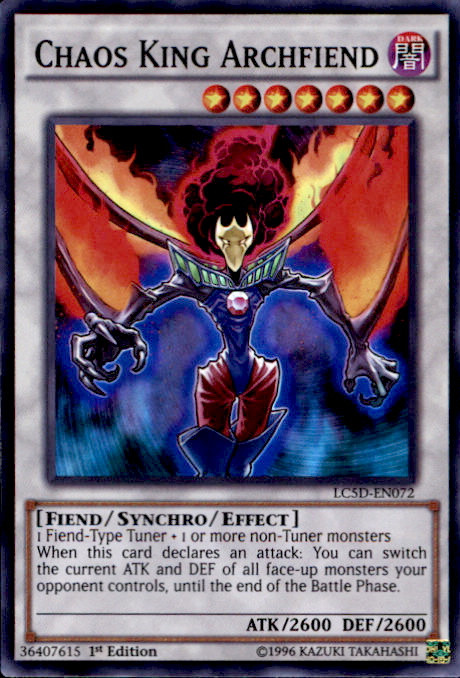 YuGiOh 5Ds Legendary Collection Mega Pack Single Card Super Rare Chaos King Archfiend LC5D-EN072 ...
