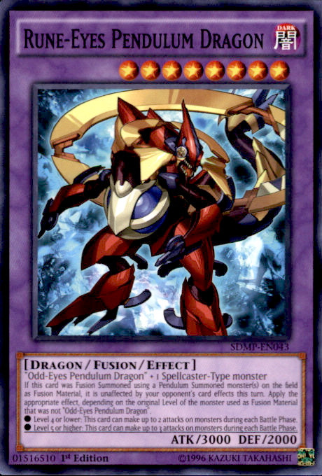 YuGiOh Master of Pendulum Structure Deck Single Card Common Rune-Eyes ...