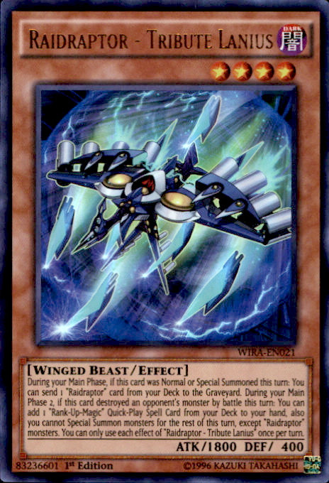 YuGiOh Wing Raiders Single Card Ultra Rare Raidraptor - Tribute Lanius ...
