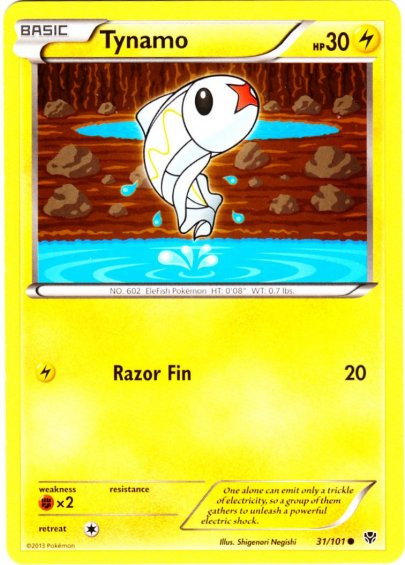 Pokemon Black White Plasma Blast Single Card Common Tynamo 31 - ToyWiz