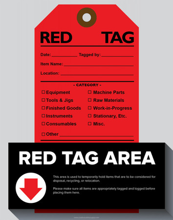 Red Tag Area Poster - great for all lean workplaces