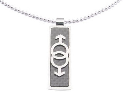 Double Male Symbol – Sleek Style Gay Pendant – Steel & Carbon Fiber ...
