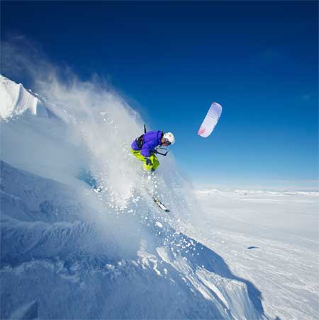 Kiteboarding Snow