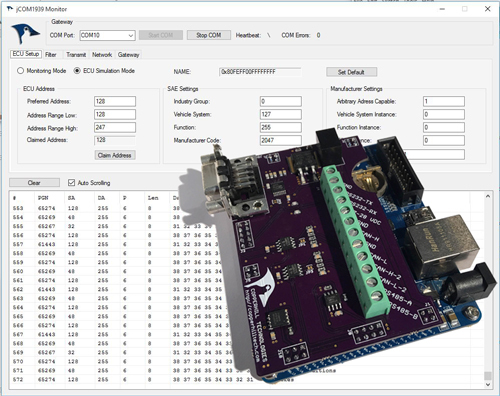 jBoard-X2 - Hardware Installation For SAE J1939 Data Monitor, Analyzer, ECU Simulator - Copperhill