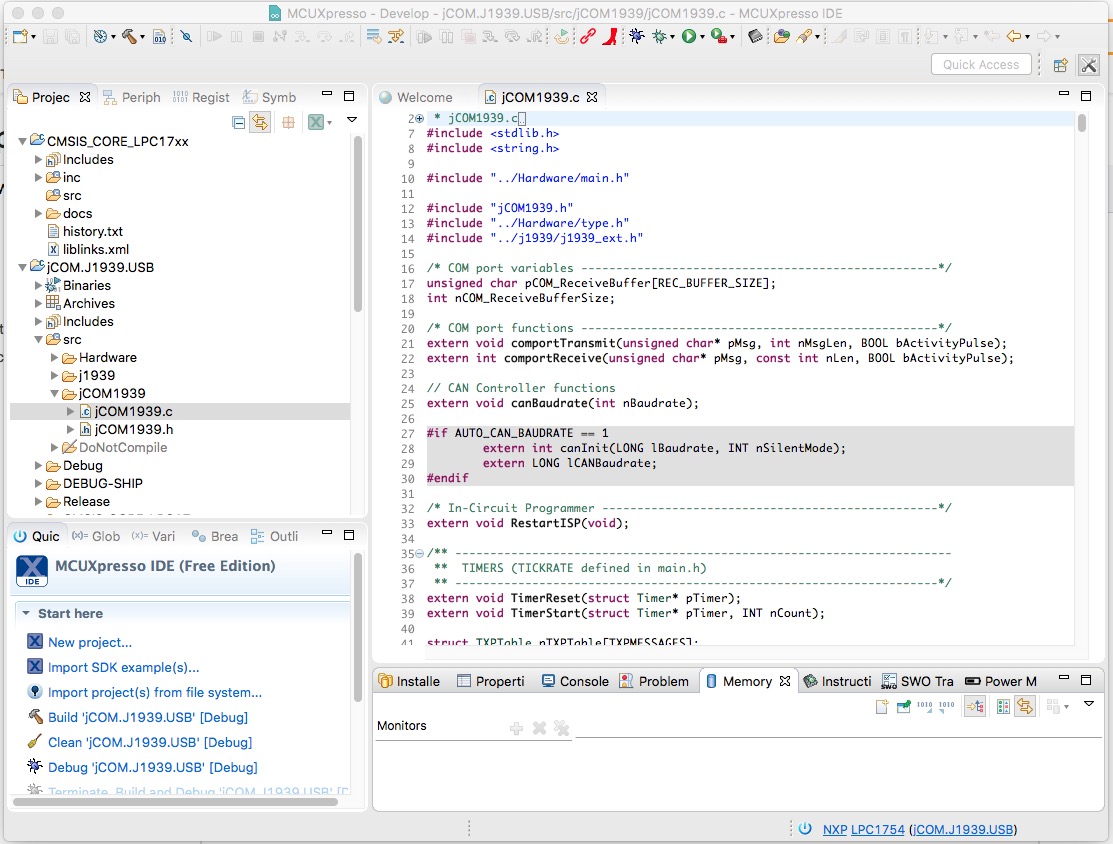 The Mcuxpresso Integrated Development Environment Ide Copperhill