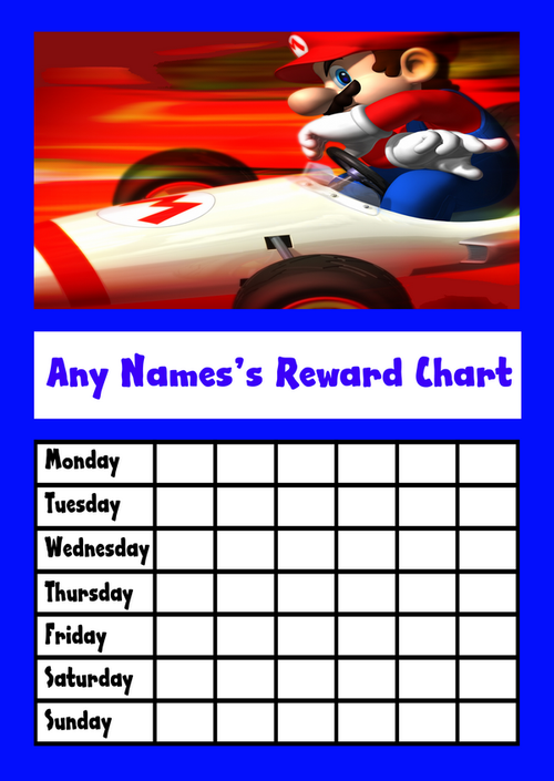 Super Mario Star Sticker Reward Chart - The Card Zoo