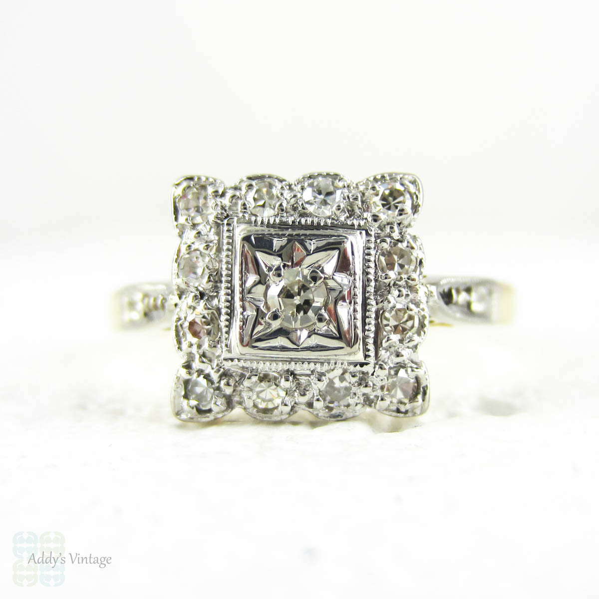 Art Deco Square Diamond Engagement Ring, Circa 1930s Square Shape ...