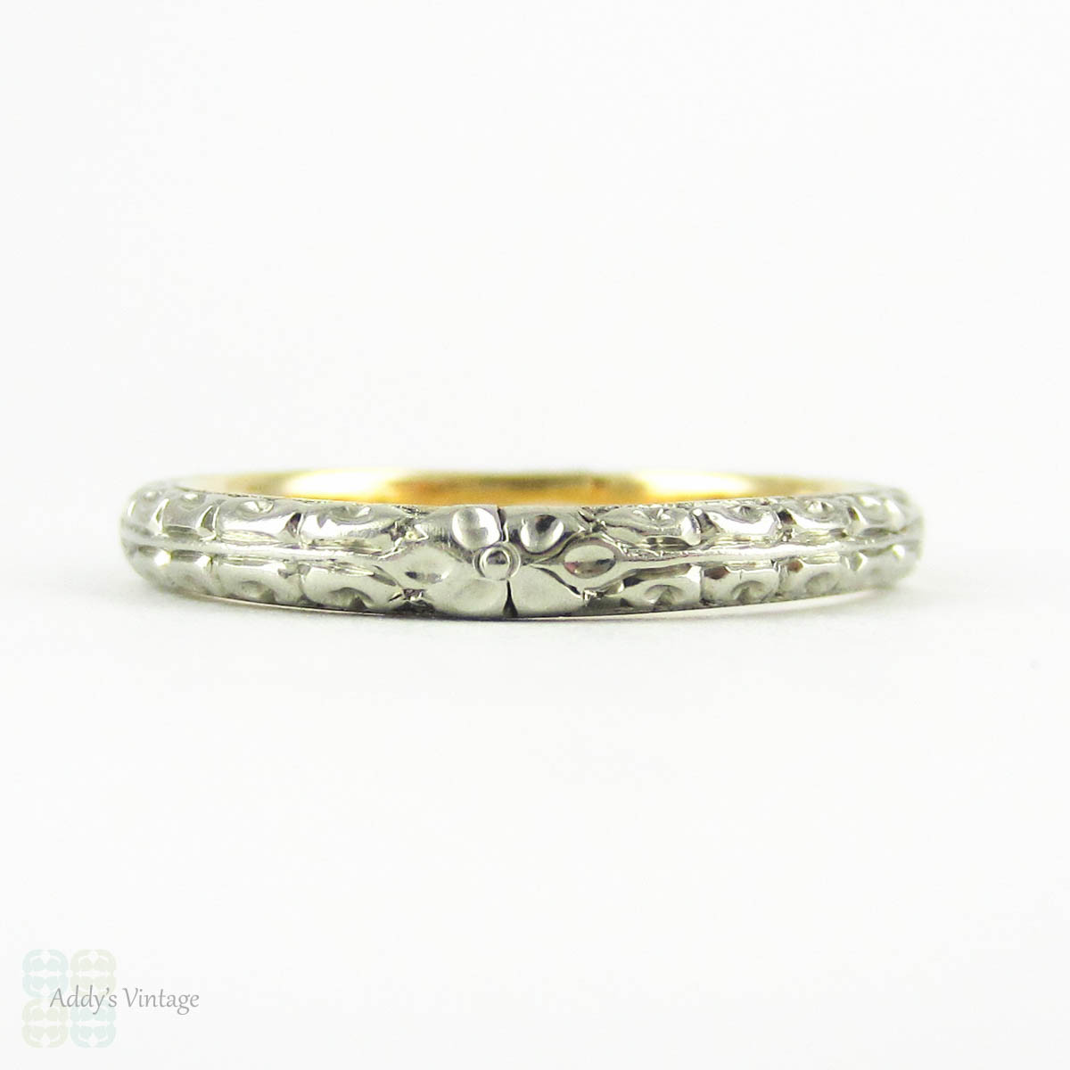 Antique Engraved Wedding Ring, Floral Design, Wedding Boquet Pattern ...