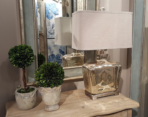 Brushed Nickel Molinara Mercury Glass Lamp - BellaSoleil.com