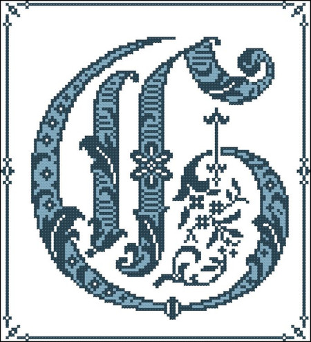 Gothic Alphabet G - PinoyStitch