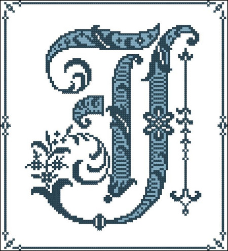 Gothic Alphabet J - PinoyStitch