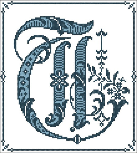 Gothic Alphabet T - PinoyStitch